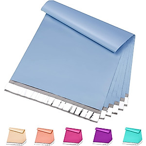 Metronic Poly Mailers 12x15.5 100 Pack Large Shipping Bags，Strong Adhesive Mailing Bags, Waterproof and Tear-Proof Multipurpose Envelopes for Clothing, Small Business,Boutique, Postal Bags Sky Blue