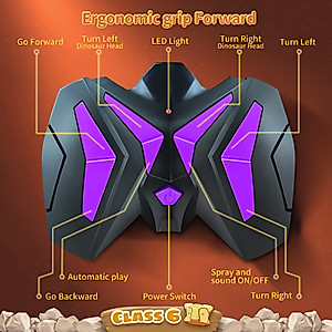 MAGICDINOSAUR Big Remote Dinosaur Toys for Boys 3-5, Electric Realistic RC T-rex with Spray, Lights and Sounds, Rechargeable Dino Robot with Fire Breathing, Gift for Boys and Girls 4-7 8-12 Years