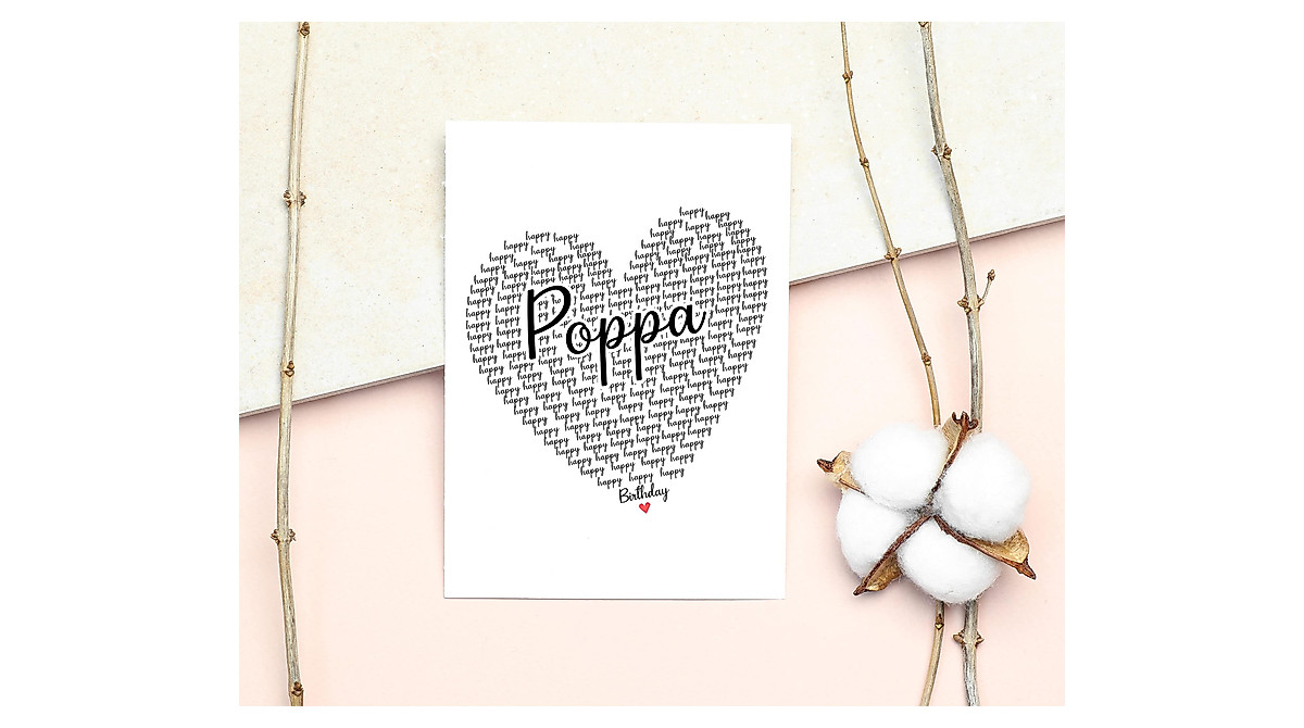 GavinsDesigns Happy Birthday Poppa Card - Cute and Heartfelt