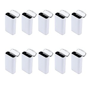 Tighall 10PCS Metal Tin Box Containers Rectangular Empty Hinged Tins Box Containers for Gum, Candies, Mint, Easy Opening, White