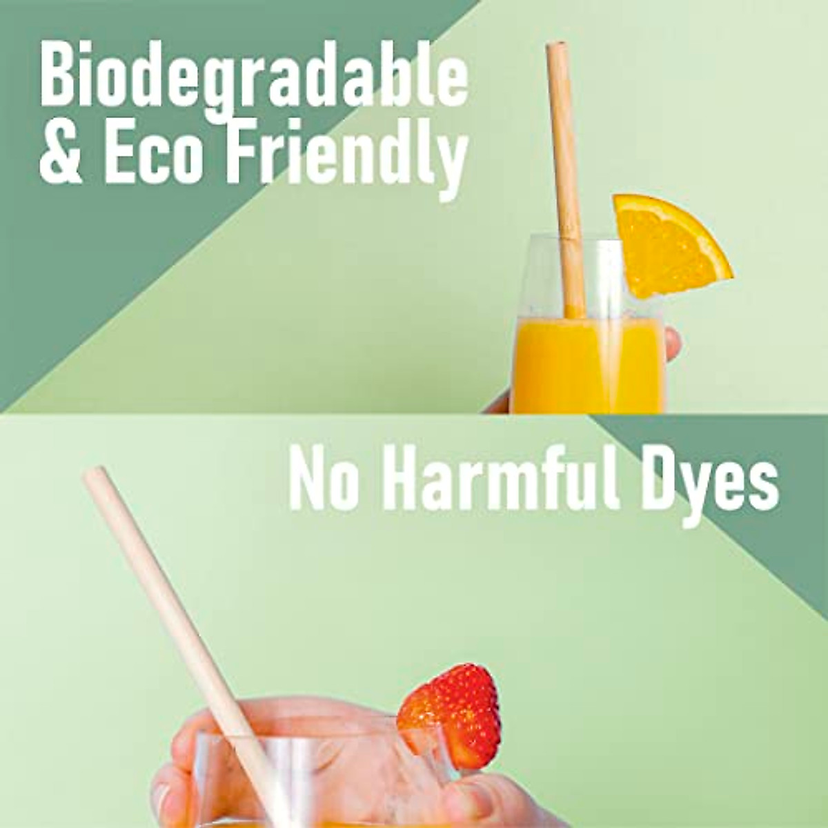 Thick & Heavy-Duty Compostable Bamboo Straws - Disposable & Biodegradable Straws for Cocktail Parties, Wedding, Barbeques, Coffee & On-the-Go Drinks by Taümo
