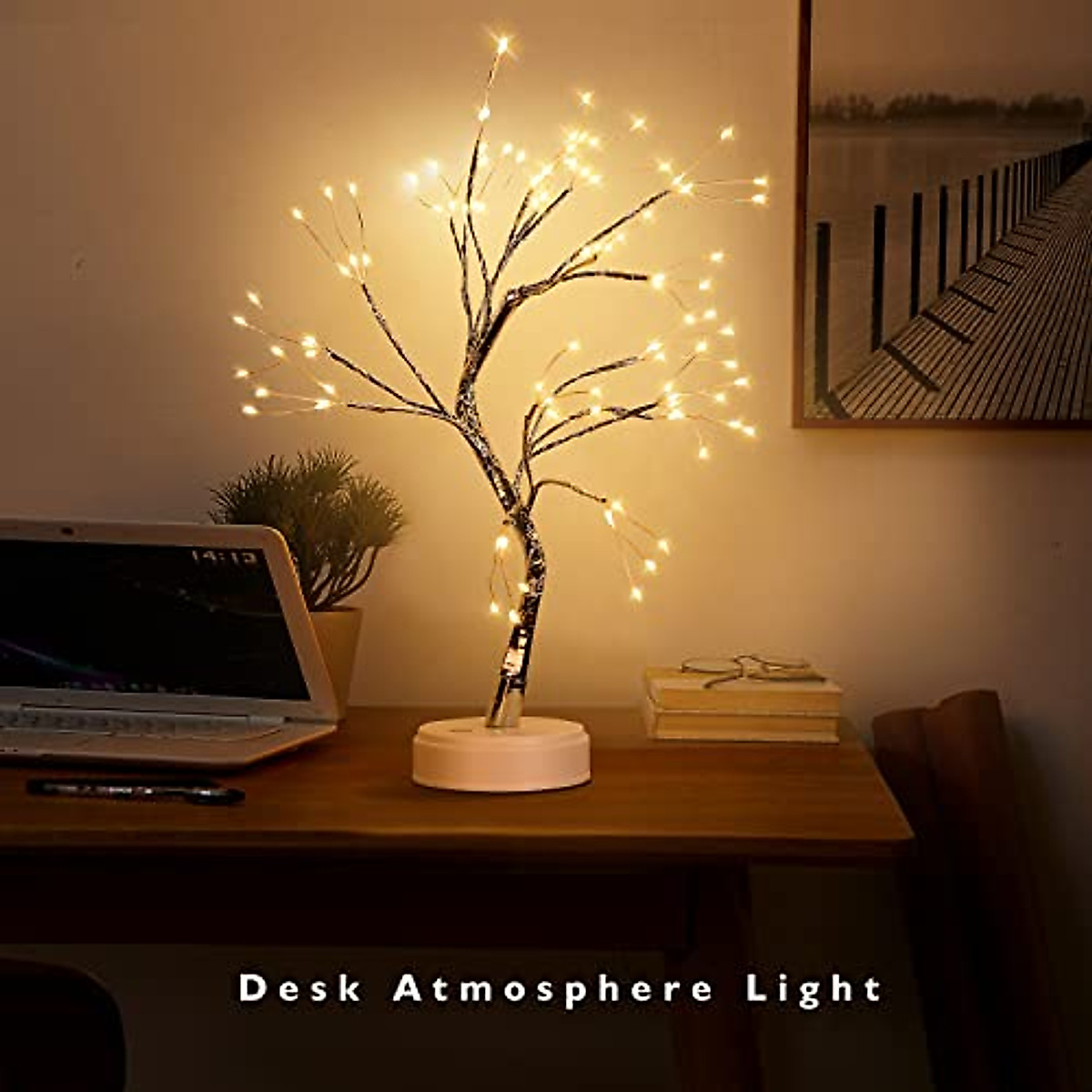 Qukadark Home Decor Glow Bonsai Tree Lights, Night Lights for Room Decor, Tabletop Artificial Tree Lights, Ideal for Gift Giving, Home Decor, Weddings, Christmas, Holidays, and More (Warm White)