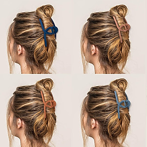 Whaline Hair Claw Clip 6 Color Hair Jaw Clamp Clips 4.3 Inch Nonslip Hair Claw Strong Hold Matte Butterfly Clip Clamp Hair Styling Accessories for Women Girls Thin Thick Fine Hair