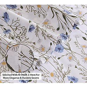 RUVANTI 100% Cotton Sheets - Crispy Cooling Percale Sheets for Full Size Bed, Breathable & Durable Full Sheet Set, 16 Inches Deep Pocket Bed Sheets, Sweet Pea, 4 Pieces