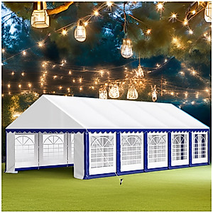 MFSTUDIO 16'x32' Party Tent, Outdoor Heavy Duty Party Tents with Removable Sidewalls, Large Canopy Tent Shelter for Outdoor Events Wedding Birthday, Blue