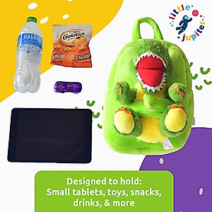 Pet Plush Dinosaur Stuffed Animal Backpack for Boys & Girls 3 - 4 - 5 Years Old w/ Removable T Rex Plush Toy - Backpack Dinosaur - Dinosaur Toys for Kids 3-5 w/ Dino Plushie Kid Animal Backpack (Green