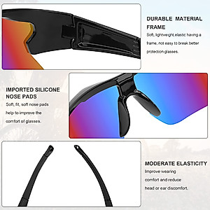 YENPK 6 Pack Multicolor Safety Glasses, ANSI Z87.1+ Certified, UV400 Anti-Splash & Scratch Resistant, Protective Eyewear for Men and Women