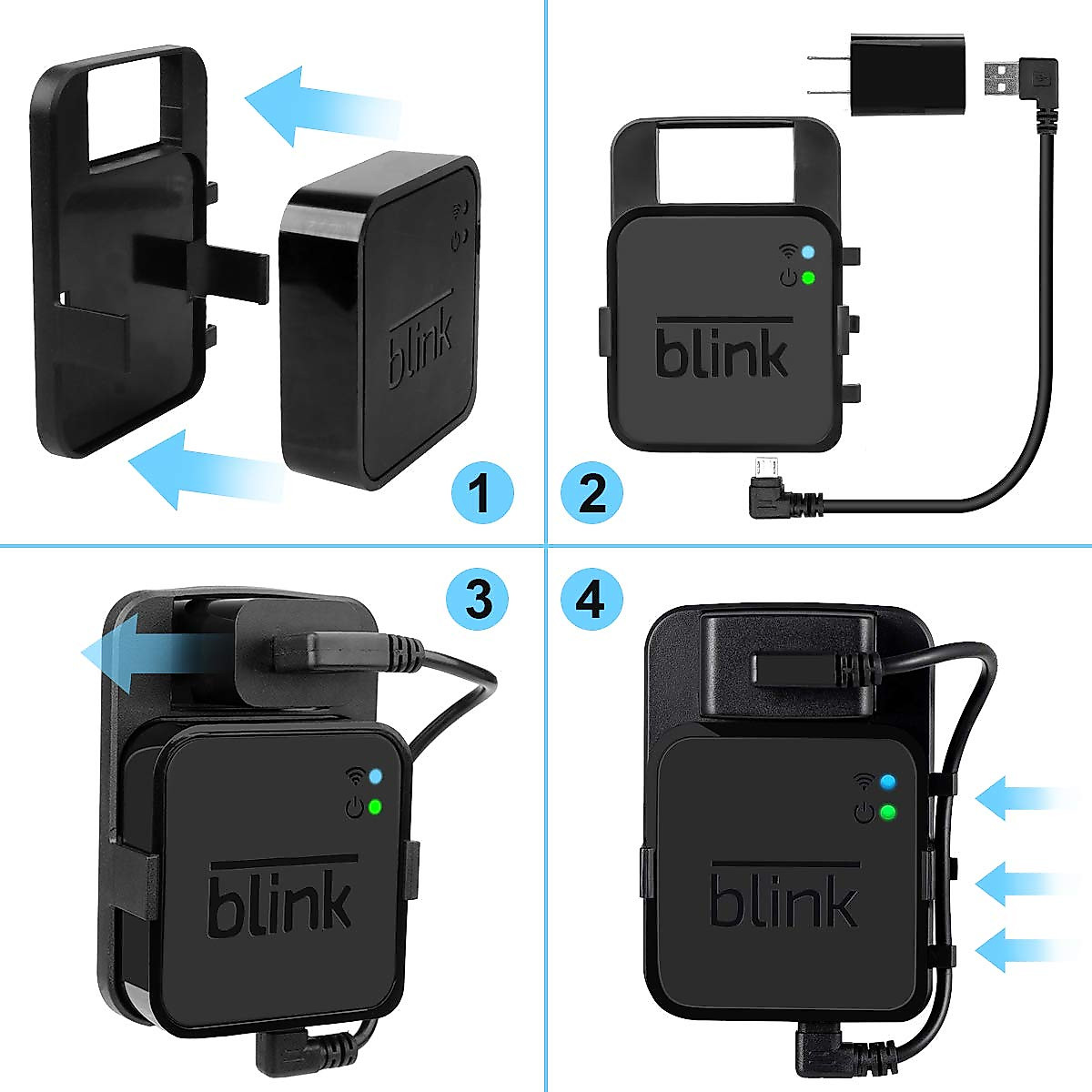 Outlet Wall Mount for Blink Sync Module 2, Mount Bracket Holder for Bink Ourdoor Indoor Camera Security with No Messy Easy to Move (Black)