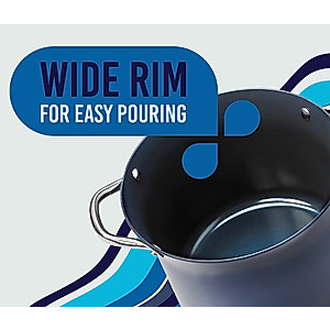 CONCORD Sapphire Nonstick 7 Quart Stock Pot Cookware Set (Induction Compatible) Blue