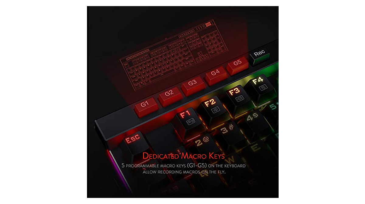 Redragon K580 VATA Gaming Keyboard with RGB & Macros