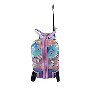 Disney Frozen Ride on Suitcase for Kids, 18'' Suitcase with Seat for Kids, Cute Lightweight Kids Travel Suitcase Trolley
