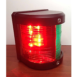 Pactrade Marine Boat Pontoon LED Navigation Light Black ABS Plastic Housing Boats Up to 12M Waterproof IP:66 Surface Mount 2NM (Combo Green and Red Bow)