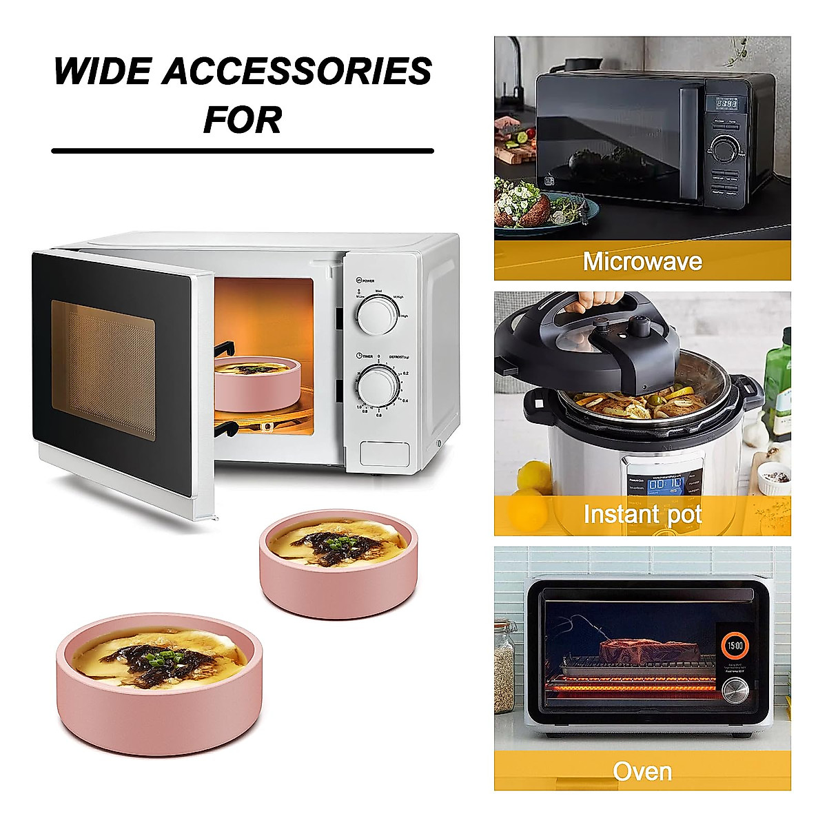 Silicone Microwave Egg Cooker, 3 Pack Air Fryer Egg Molds Eggwich Maker, Individual Egg Cups for Sandwiches Breakfast