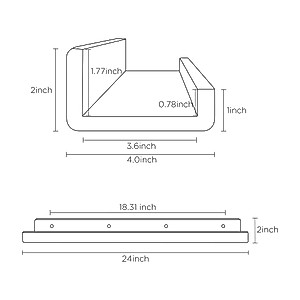 HBlife 24 Inches Floating Shelves Wall Mounted Clear Acrylic Shelves for Figures, Invisible Floating Bookshelf for Kids and Nursery, 8 Pack (5MM Thick)