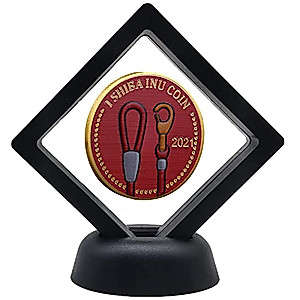 1oz Gold Shibcoin Commemorative Coin Gold Plated Shiba Inu Shib Coin 2021 Limited Edition Collectible Coin with Protective Case and Black Display Case (coin1 redgold+Black case)