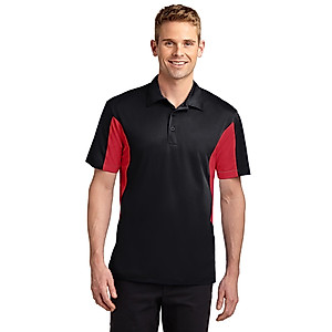 SPORT-TEK Side Blocked Micropique Sport-Wick Polo F20 Black/True Red