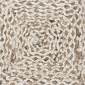 LR Home Woven Bleach and Natural Jute Place Mat, 1'-1" X 1'-7",