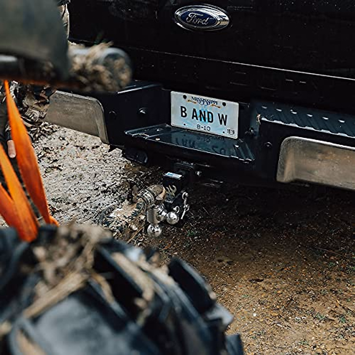 B&W Trailer Hitches Tow & Stow Adjustable Trailer Hitch Ball Mount with Browning Logo - Fits 2" Receiver, Dual Ball (2" x 2-5/16"), 5" Drop, 10,000 GTW - TS10037BB