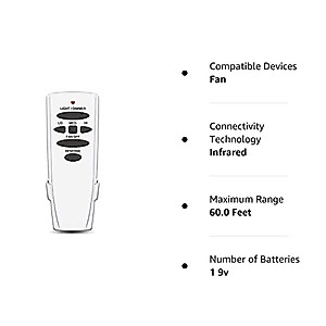 Ceiling Fan Remote Control Replacement for Hampton Bay Hunter UC7078T CHQ7078T CHQ8BT7078T L3H2003FANHD Fan-HD Fan-HD6 RR7078TR, with Reverse