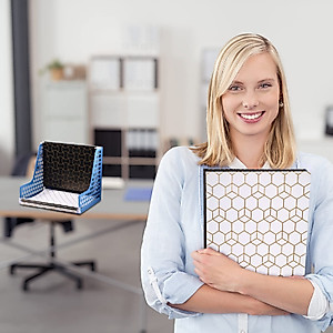 Supervitae 30 Pcs Hanging File Folders for Filing Cabinet Letter Size File Folders Geometric Aesthetic Marble File Cabinet Organizer Decorative File Folders for Office Classroom Supplies, 6 Styles