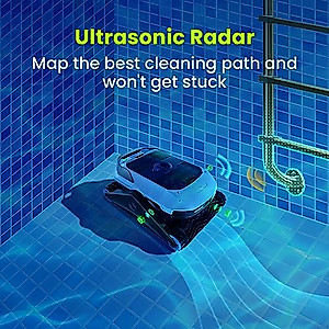 degrii Zima Pro Cordless Robotic Pool Cleaner - Wall & Waterline Cleaning, Smart Mapping Pool Cleaner with 180 µm Filter, Intelligent APP Control - All Pool Types