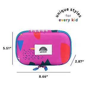 uninni Strokes Pencil Case for Girls and Boys - Large Kids Pencil Case with Mesh Storage Pocket & 2 Removable Dividers for Organizing Markers & Pens. Pencil Case for Kids with a durable design