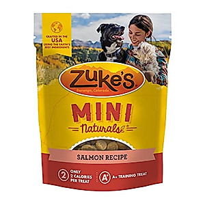 Zuke’s Mini Naturals Soft Dog Treats for Training, Soft and Chewy Dog Training Treats with Salmon Recipe