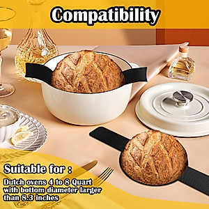 AIERSA 2Pcs Baking Mat for Dutch Oven Bread Baking, Reusable Non-stick Bread Sling, 6.3In Long Handle for Easy Transfer of Sourdough,Bread Making Tools and Supplies,Alternative to Silicone Baking Mat