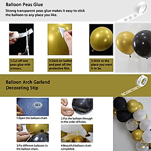 DARUNAXY 40th Wedding Anniversary Decorations, Large Happy 40th Anniversary Banner 70 x 43inch, 60PCS Black Gold Confetti Balloons, 2PCS Tablecloths for Cheer to 40 Year Party Supplies for Men Women