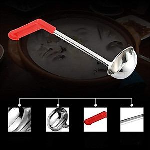 BUPEI Stainless Steel Soup Spoon Creative Curved Handle Cooking Soup Spoon Soup Spoon Soup Spoon Soup Shell Kitchen Utensils (Size : Capacity 240 ml)