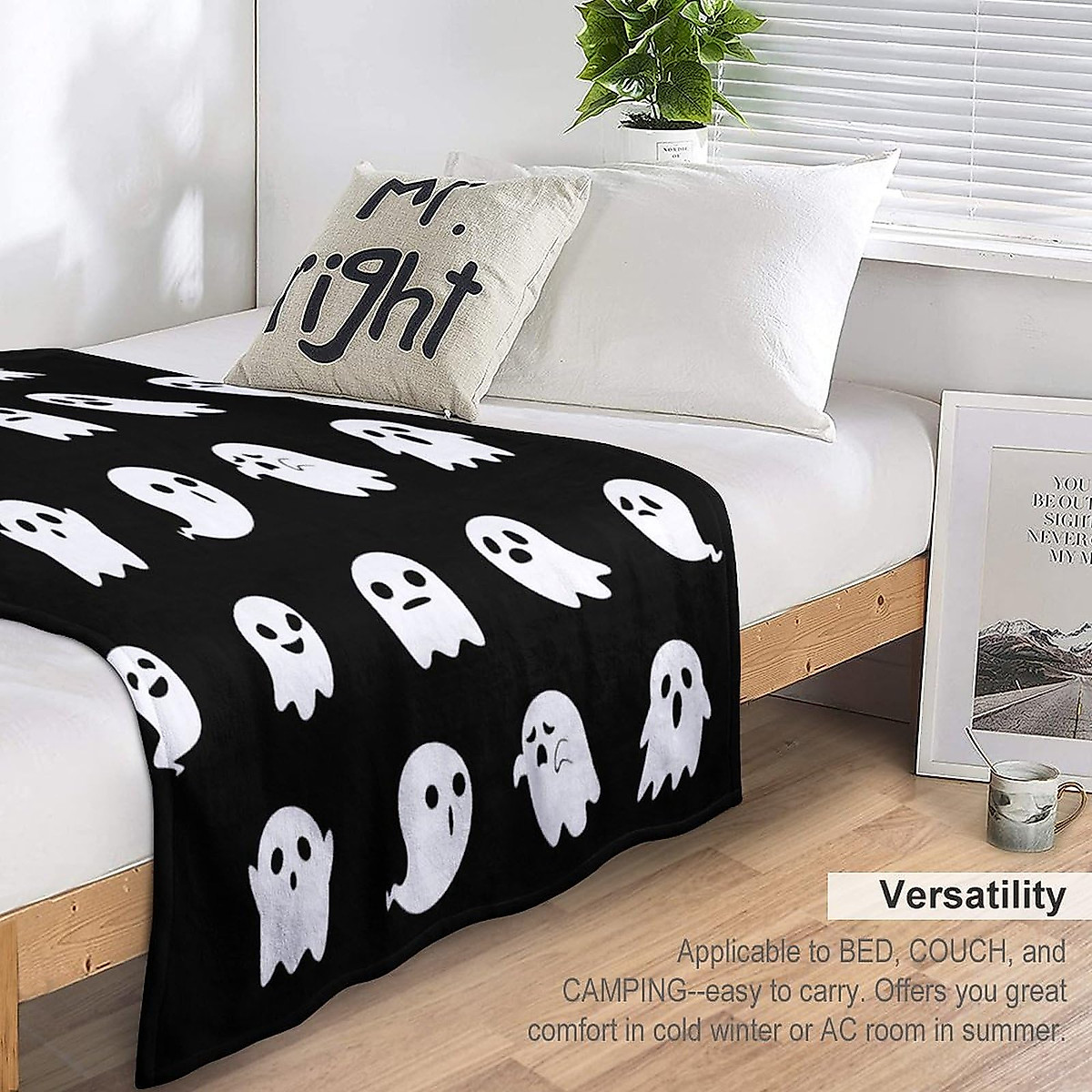 Halloween Blanket Lightweight Spooky Throw Blanket Halloween Themed 30x40 inches Soft Halloween Decors Cozy Plush Halloween Decorations Blankets Throws Gifts for Women Men Kids Baby Birthday Bed Sofa