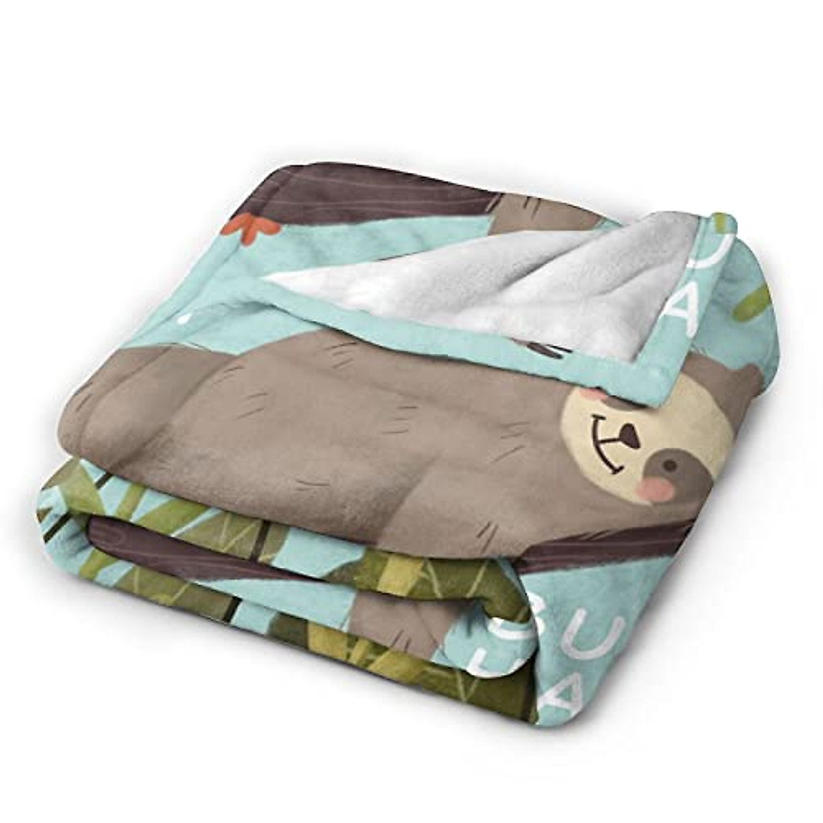 Sloth Throw Blanket Flannel Plush Soft Warm Blankets 60"X50" for Kids Adults Gift Sofa Chair Bed Office