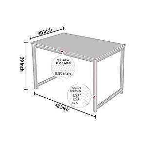 Coral Flower Soho Home Traditional Dining Table,48 inches Long, Top with Metal Frame, Black 1