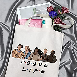 GJTIM Outer Pouge Banks Zipper Pouch OBX North Carolina Friends John B JJ Pope Kiara Tote Bag for Women (Pogue Tote)