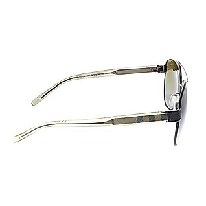 BURBERRY BE 3084 1212T5 Brushed Brown Metal Aviator Sunglasses Brown Gradient Polarized Lens