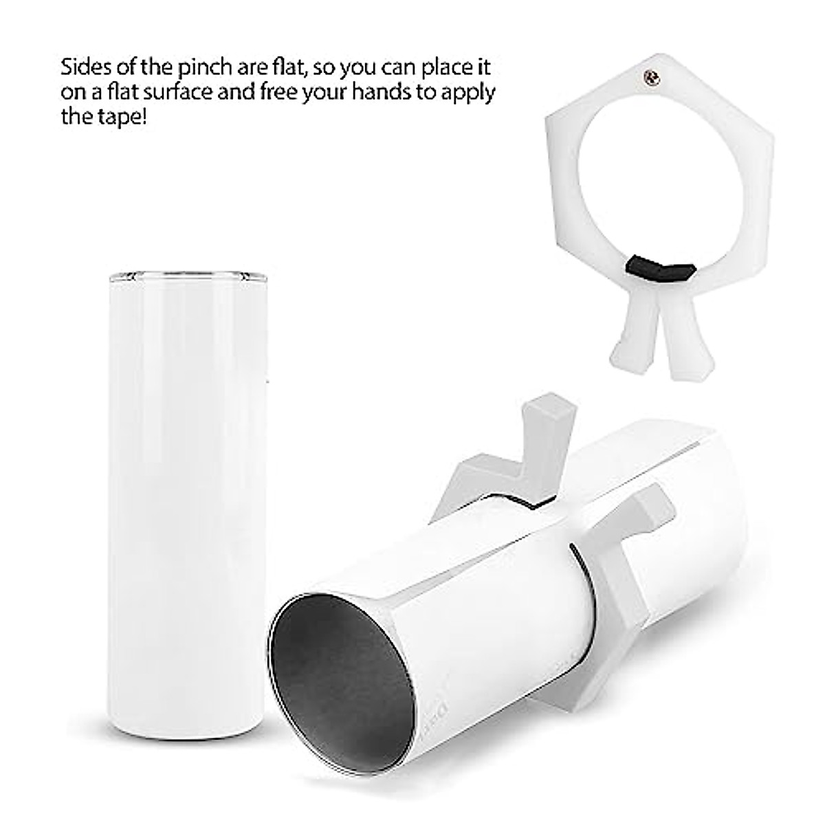 EVGATSAUTO Sublimation Tumblers Pinch, Hands Sublimation Tumblers Clamp Smoothly Appearance Wear Resistant for 20 Ounce Capacity Cups (White)