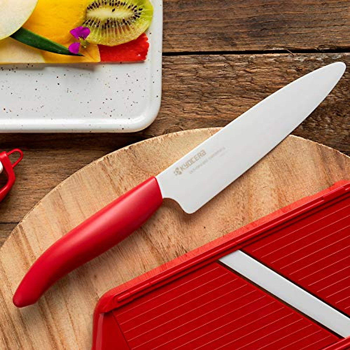 Kyocera 610446-FK-3PC-WHRD 3Piece Advanced Ceramic Revolution Series Knife Set, Blade Sizes: 5.5", 4.5", 3", Red