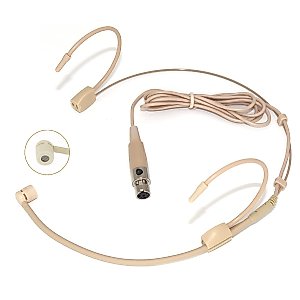 XGWTH Headset Microphone Double Over Ear Earset Headworn Mic Condenser Cardioid Compatible with Shure Wireless System Bodypack Transmitter Mini 4 Pin XLR TA4F Plug