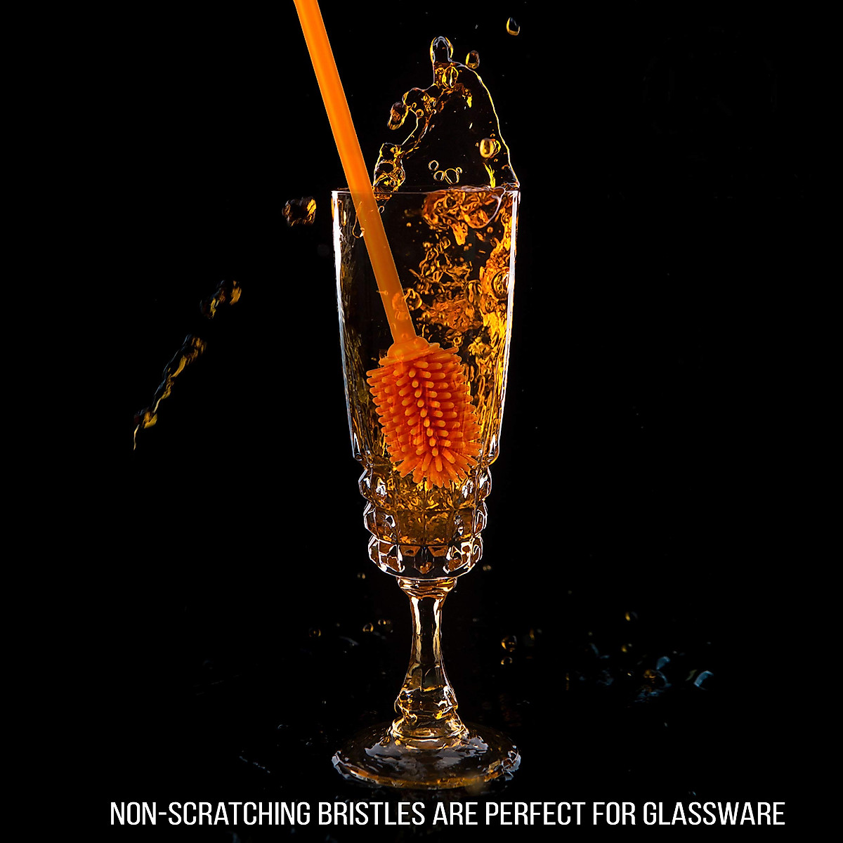 Kitchiny Silicone Bottle Brush | One Brush | 12.5” Bottle Cleaner Brush for Hydroflasks, Insulated Sports Bottle, Vase and Glassware | Water Bottle Brush Cleaner for Narrow Neck containers