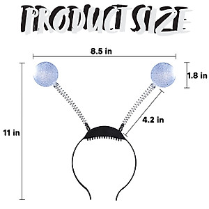 JOYIN LED Martian Antenna Headband, Silver Lighting Head Boppers, Alien Headbands, Martian Headbands Set, Glowing Alien Headpiece for Kids Party Costume Favor Halloween Accessories