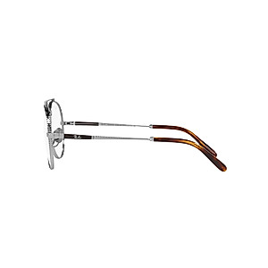 Ray-Ban RX8225V Aviator Titanium Pilot Prescription Eyewear Frames, Silver/Demo Lens, 55 mm