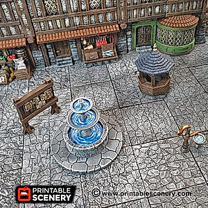 3DEGOS Town Square City Furniture DND Terrain 28mm for Dungeons and Dragons, D&D, Pathfinder, Warhammer 40k, RPG, Miniatures, Age of Sigmar, Tabletop, D and D, Dungeons and Dragons Gifts