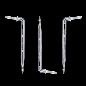 CoscosX 10 Sets White Drip Emitters with 3-Way Connector Curved Arrow Dripper Potted Plants Bend Sprinklers Garden Automatic Irrigation System for 4/7mm Hose Patio Watering Cooling Irrigation Kit