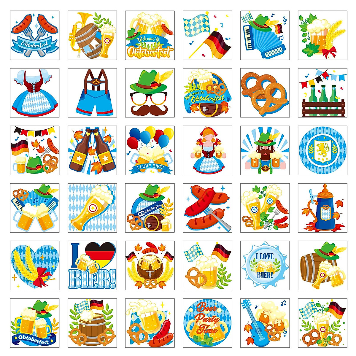 Qpout 72Pcs Oktoberfest Temporary Tattoos Beer Face Fake Tattoos Stickers for Beer Theme Party Decorations Oktoberfest Party Favors Supplies
