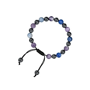 Stop Drinking Alcohol Manifestation Bracelet - Lepidolite Blue Aventurine Hematite Bracelet Set for Men Women Healing Calming Anxiety Stress Relief Gifts Pulseras Para Hombres Mujer (Adjustable)
