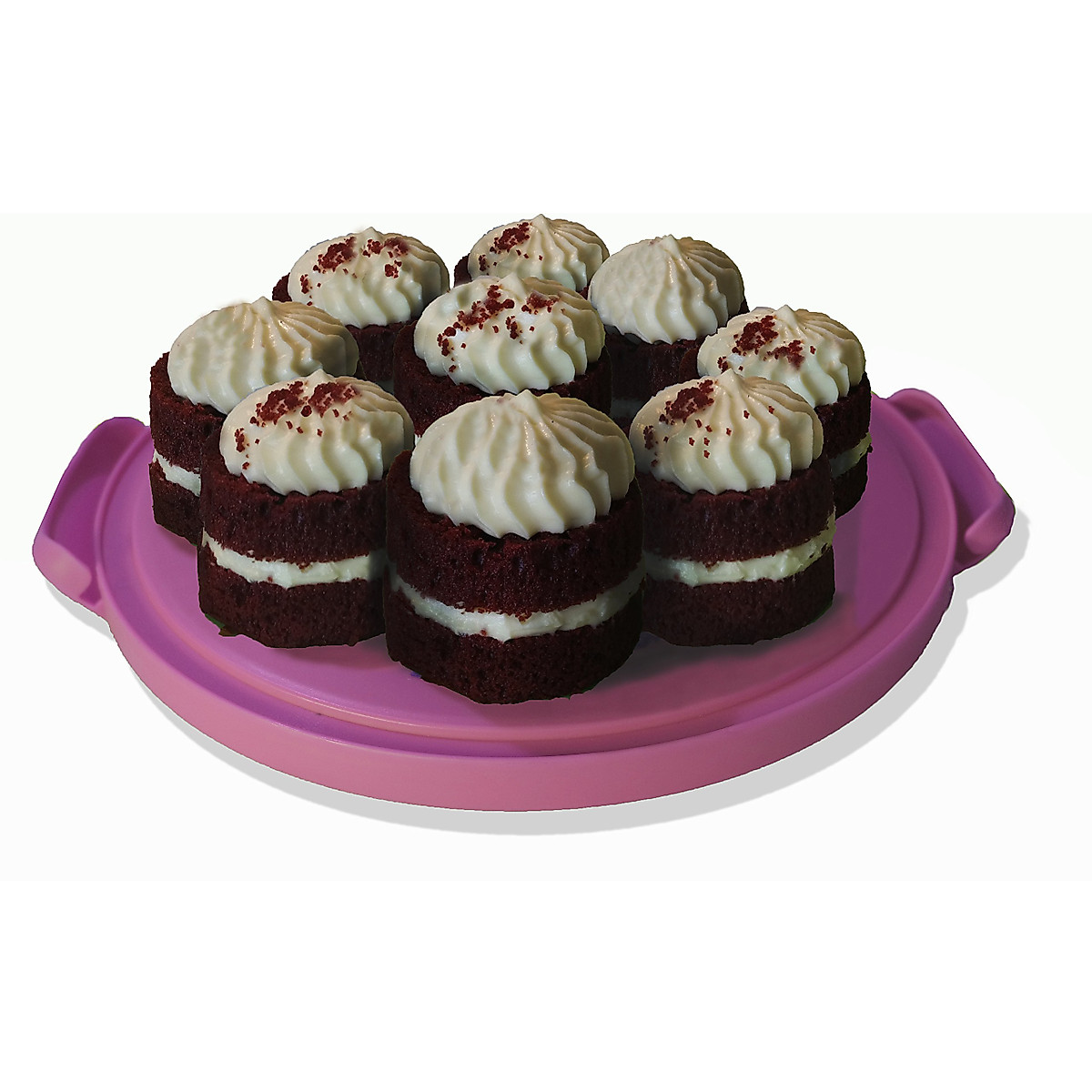 HelloCupcake Portable Cake and Cupcake Carrier / Storage Container - 10.4" Diameter (Inside Cover), Translucent Dome - Perfect for Transporting Cakes, Cupcakes, Pies, or Other Desserts (Purple)