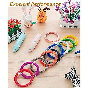 PCL Filament for 3D Pen 20 Colors/320 Ft - Low Temperature of 158°F(70°C) 1.75mm PCL 3D Drawing Pen Filament Refills - High-Precision Diameter,Non-Toxic,Non-Clogging,No Mess 3D Printing Pen Filament…