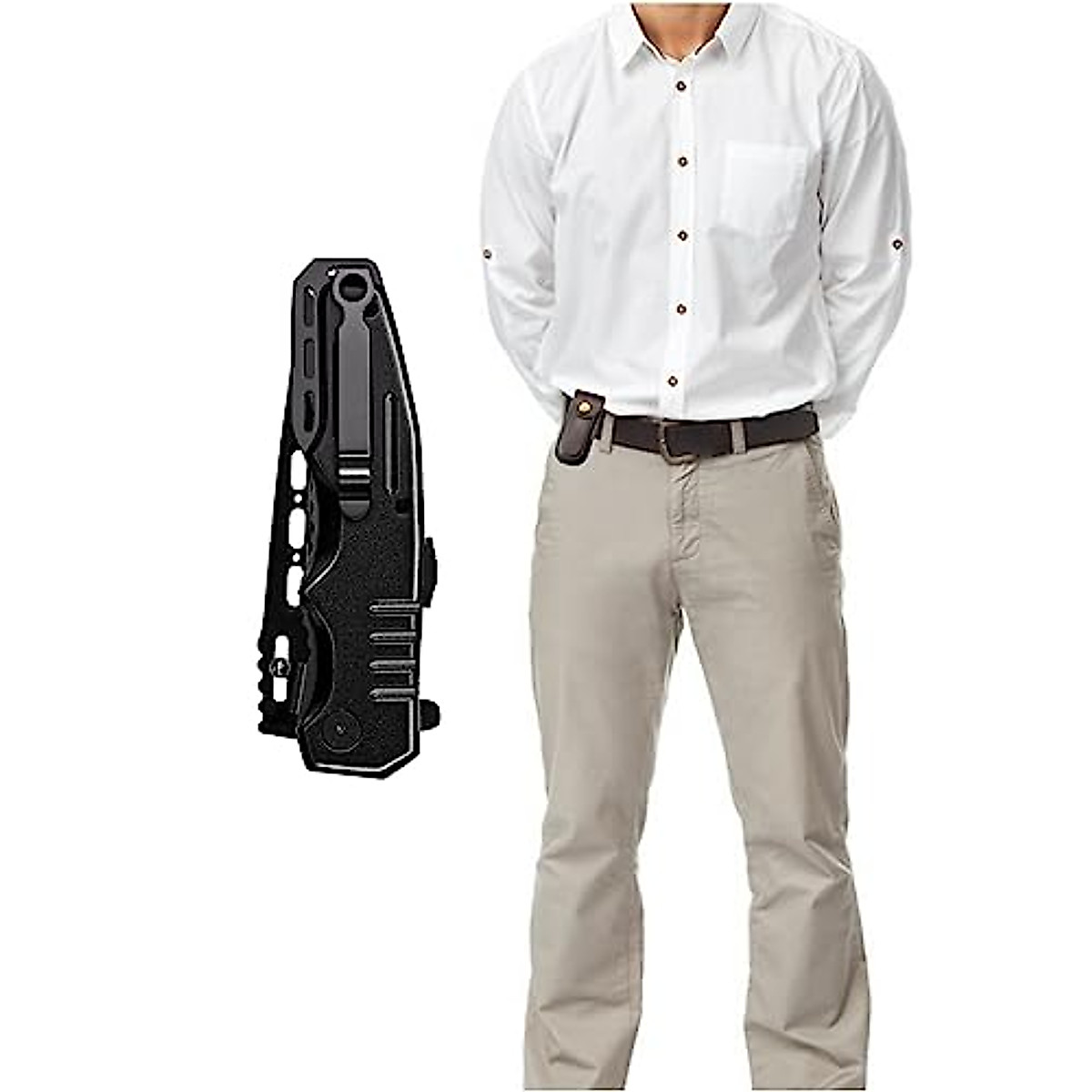 Multitool Sheath, Leather Knife Sheath for Multitools, Pocket Knife Holder Belt Loop Case, Knife Pouch Belt Sheath, Knife Holster for Carrying Folding Knife, Swiss Army Knife, Small Knife (Brown)