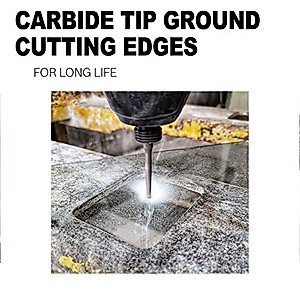 Tile Glass Drill Bits Set, 6Pcs Masonry Carbide Tips Drilling Bits for Soft Ceramic Tile, Mirror, Plastic | Spiral Slot 1/8, 3/16, 1/4, 5/16, 3/8, 1/2 Inch