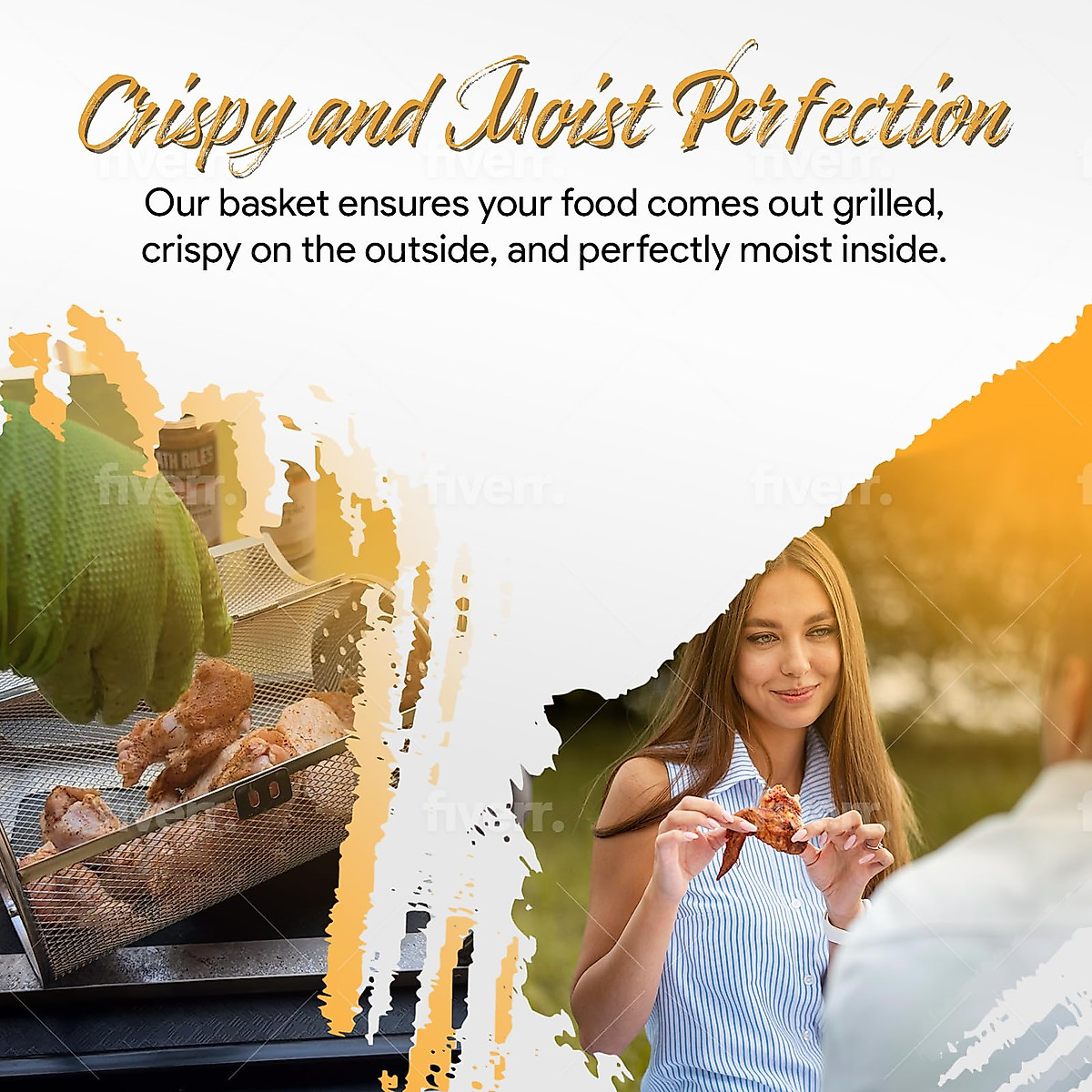 ROTO-Q 360 Rotisserie Tumble Basket Accessory: Enhance Your Grilling Experience! (Compatible Only with ROTO-Q Rotisserie Machine) Grilling Wings & Roasting Coffee Beans